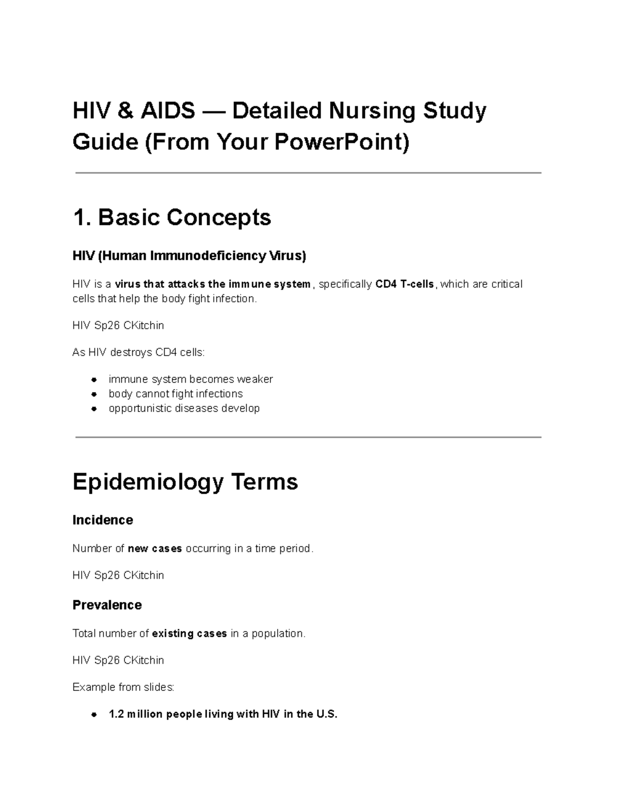 HIV & AIDS Nursing Study Guide: Key Concepts & Exam Tips - Studocu