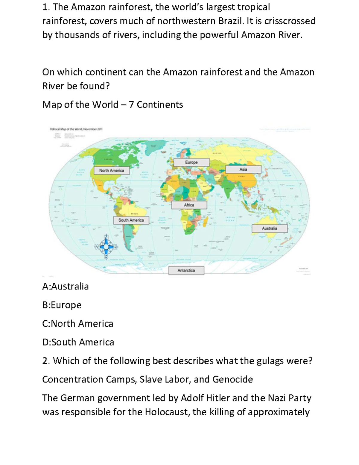Social flash cards 3 - you can do self-study - The Amazon rainforest ...