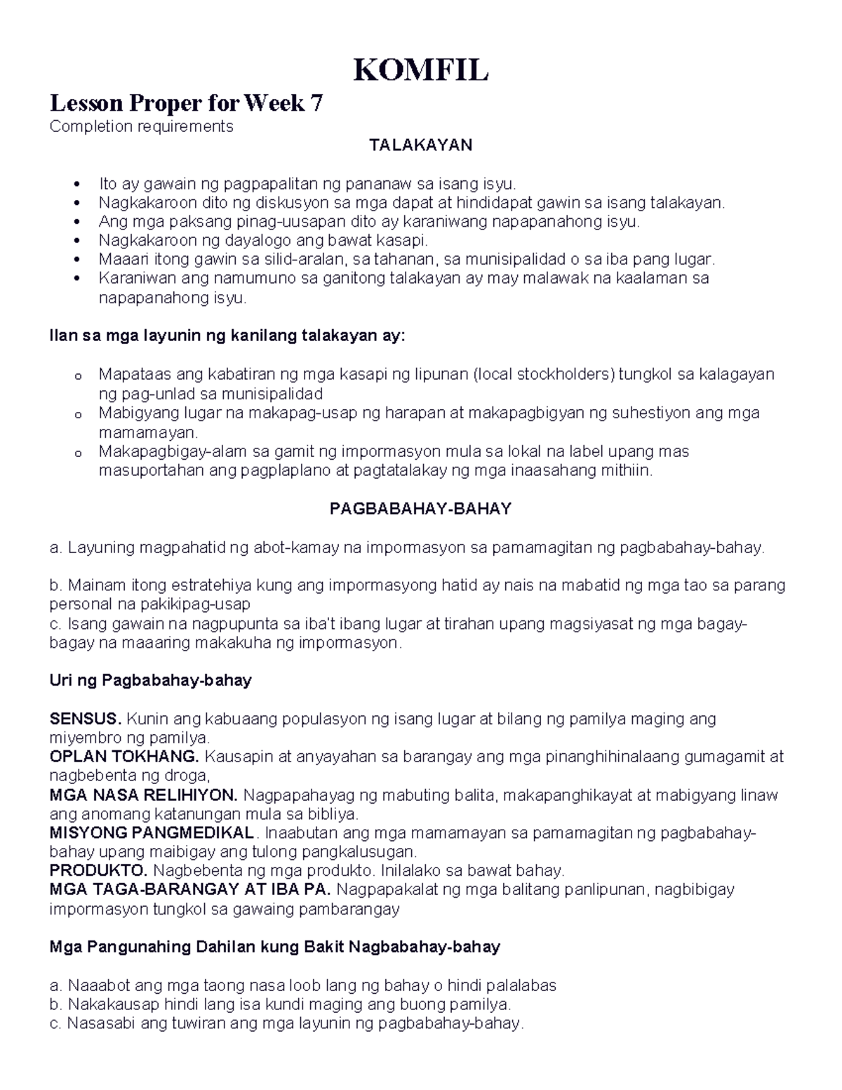 Lesson- Komfil-W-7-11 - KOMFIL Lesson Proper for Week 7 Completion ...