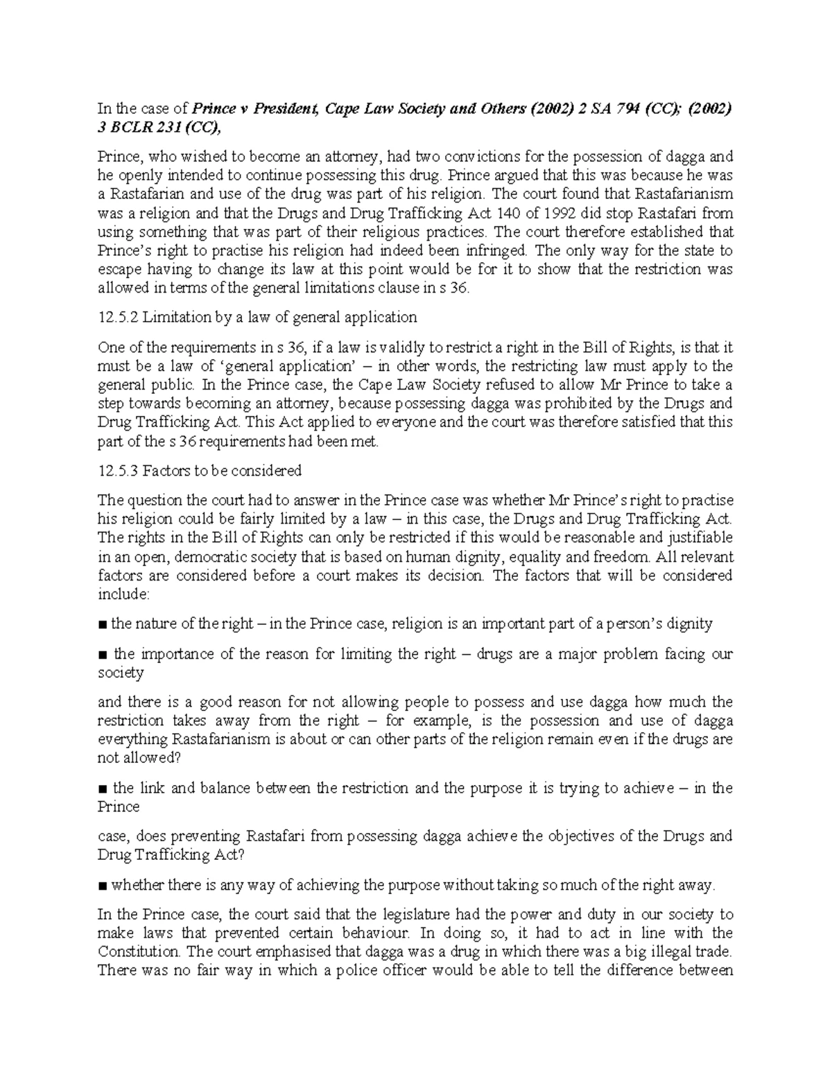 Grootboom Case Analysis: Constitutional Rights & Housing Access - Studocu