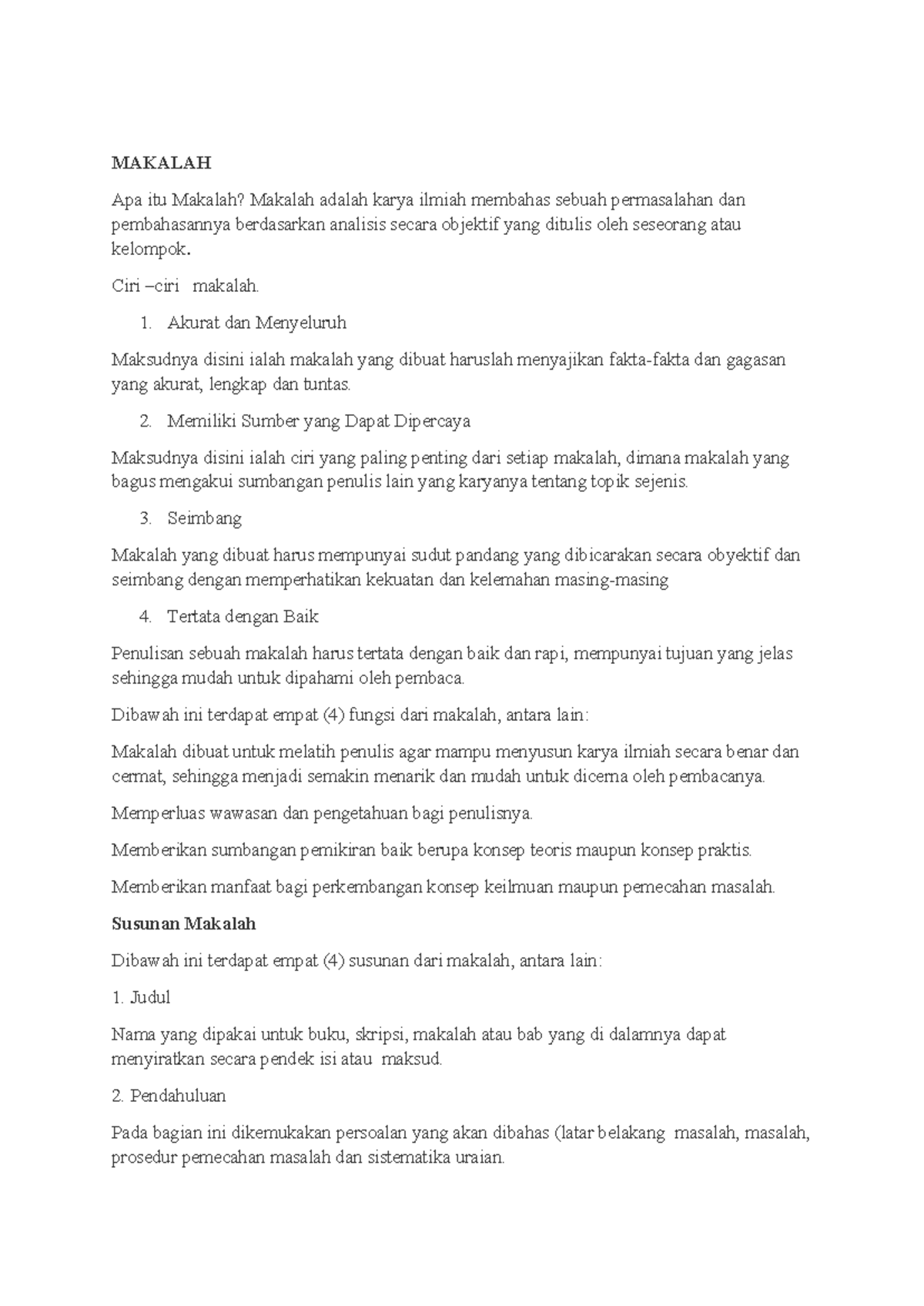 Makalah: Panduan Lengkap Penyusunan Karya Ilmiah (4) - Studocu