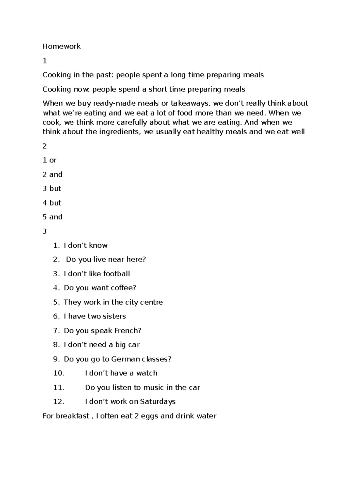 Homework Lesson 11: Cooking Then and Now by Phạm Nguyễn Yến - Studocu