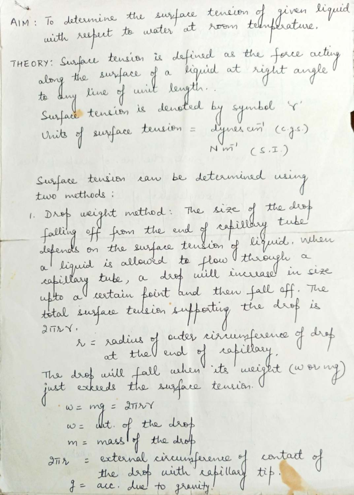 Surface Tension Lab Report: Determining Liquid Tension at Room Temp ...