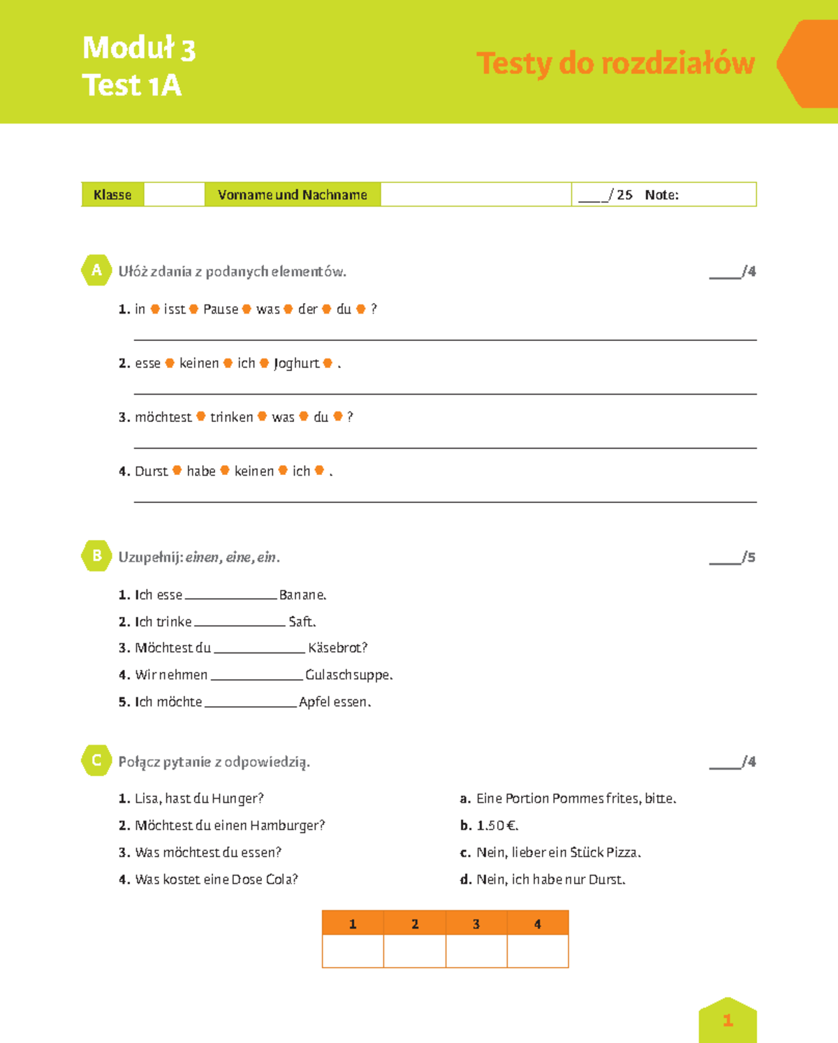 Moduł 3 Testy do rozdziałów - Testy 1A, 1B, 2A, 2B, 3A, 3B, 4A, 4B ...
