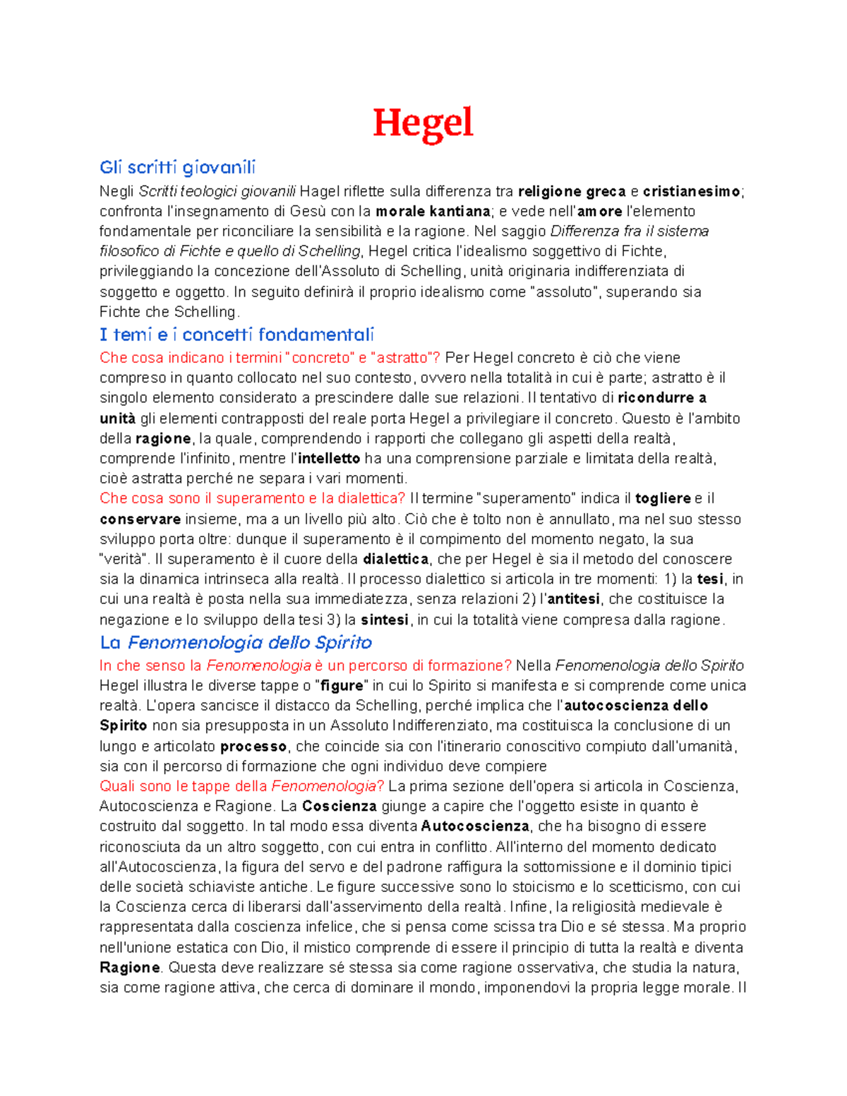 Hegel e Schopenhauer: Differenze Filosofiche e Dialettica - Studocu