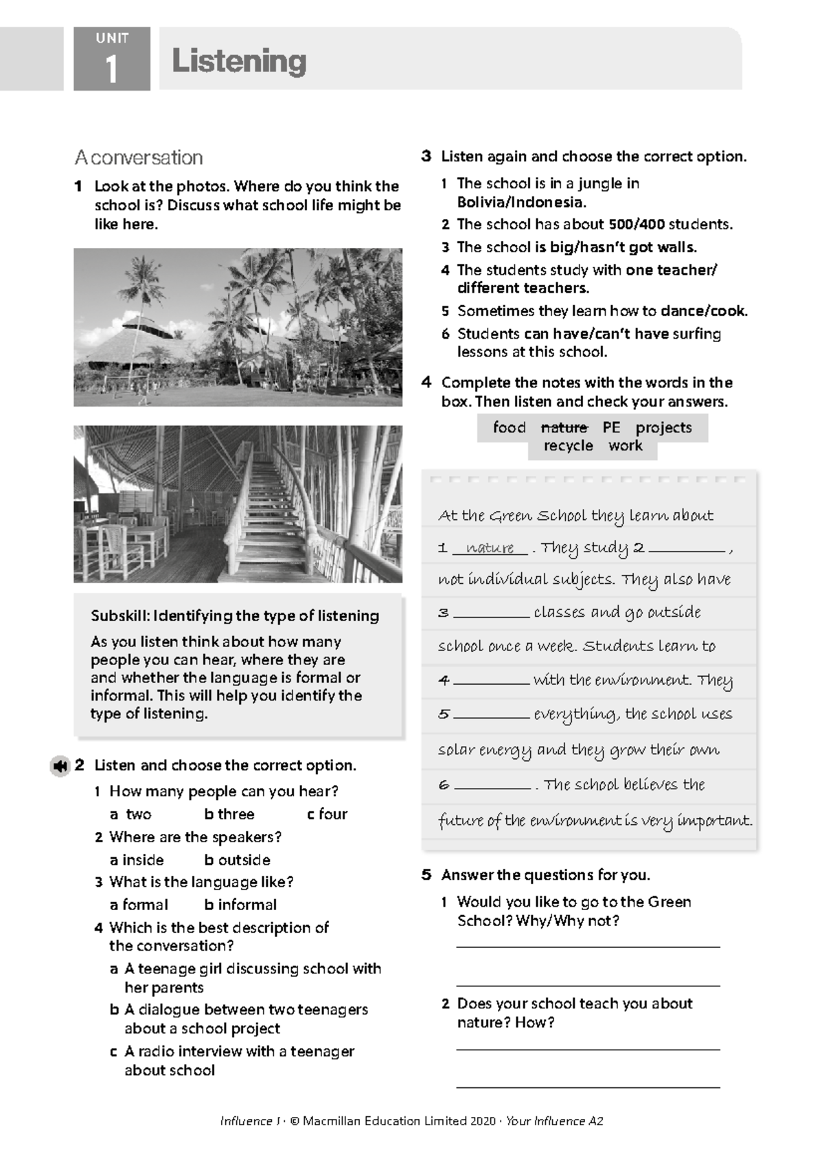 L1 A2 U1 Listening Exercises for Conversations and Comprehension - Studocu