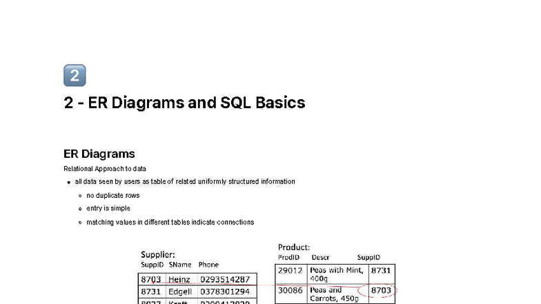 2 - ER Diagrams & SQL Basics: Understanding Relational Models - Studocu