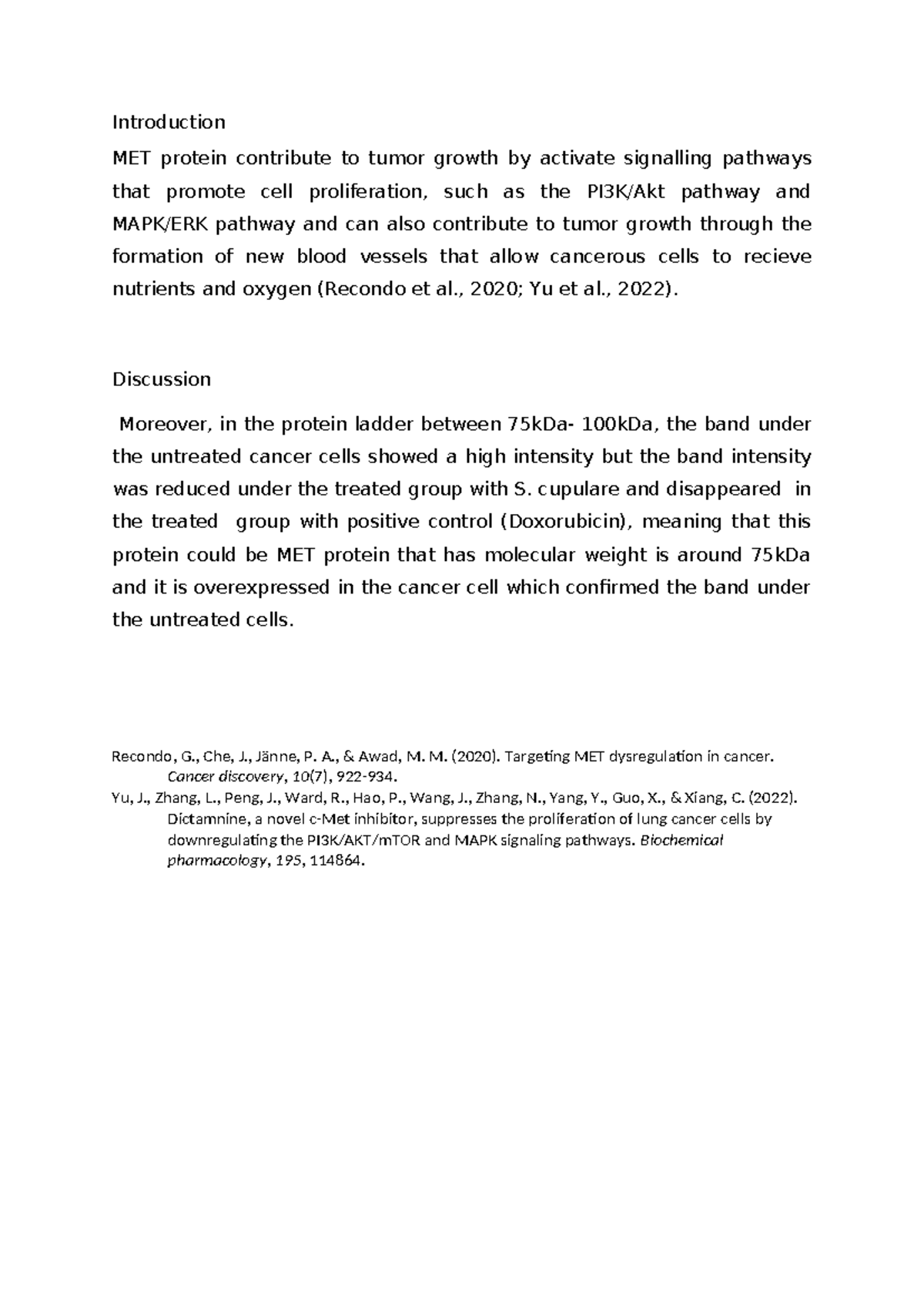 MET Protein and Tumor Growth: Insights and Discussion Notes - Studocu