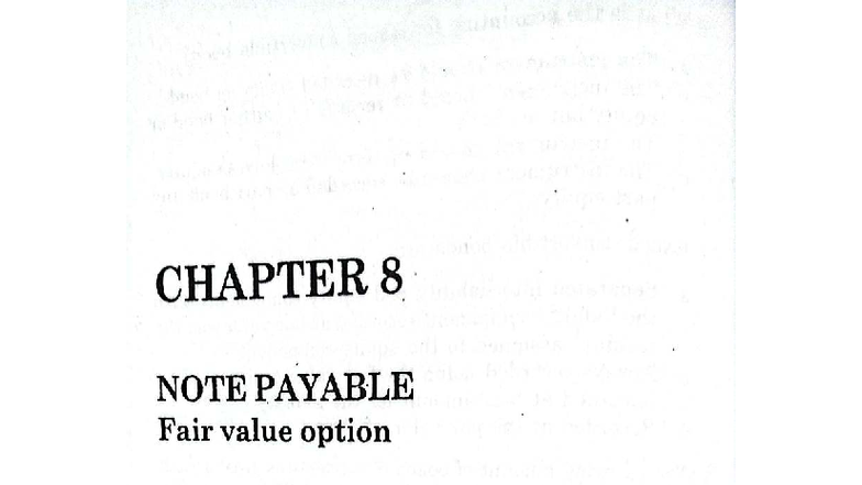 Chapter-8 - Intermediate Accounting 2 - CHAPTER 8 NOTE PAYABLE Fair ...
