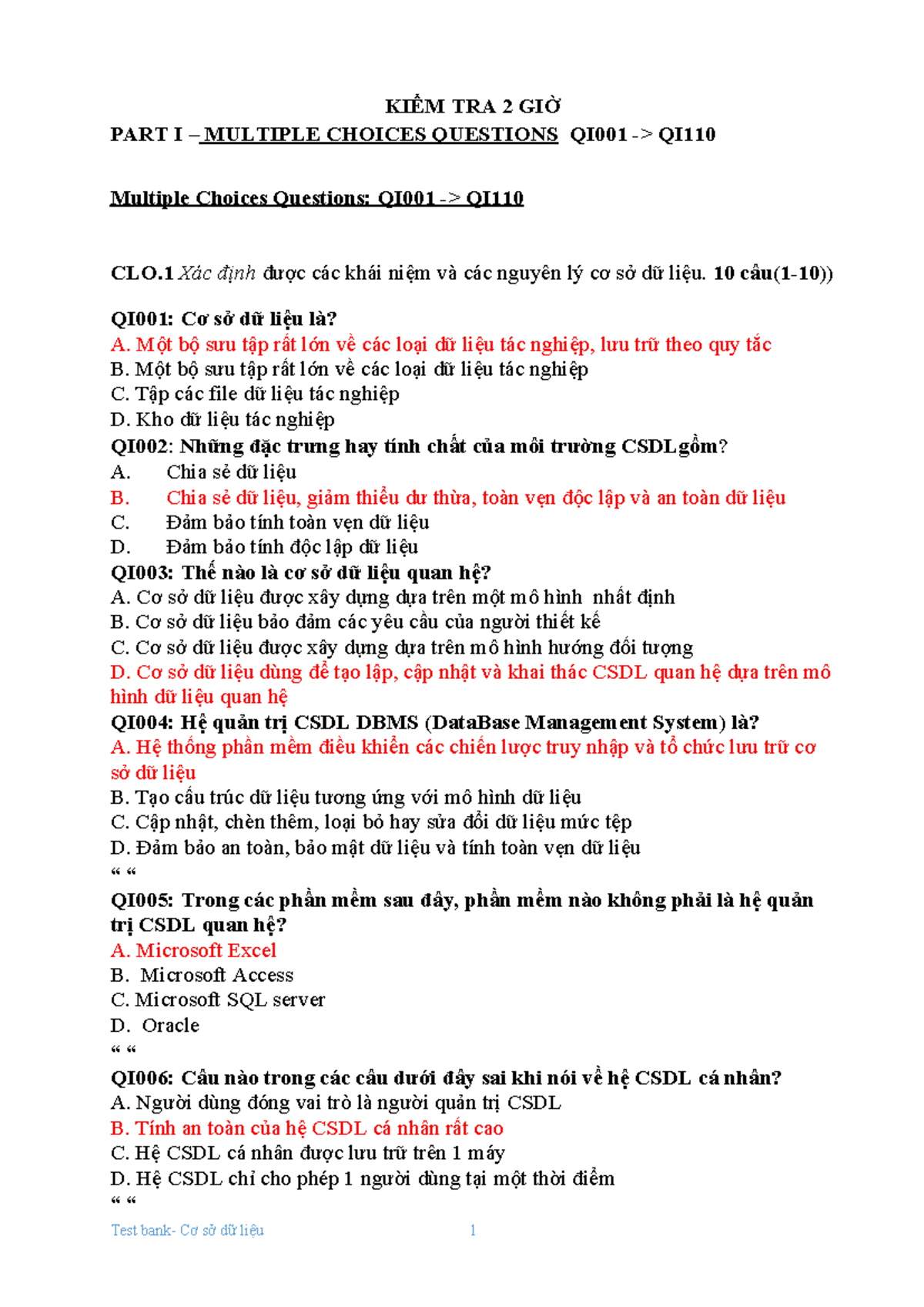 622788754-Tai Lieu On Thi CSDL - KIỂM TRA 2 GIỜ PART I – MULTIPLE ...