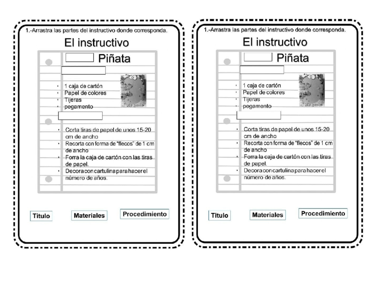 2 el instructivo - 1. Arrastra las partes del instructivo donde ...