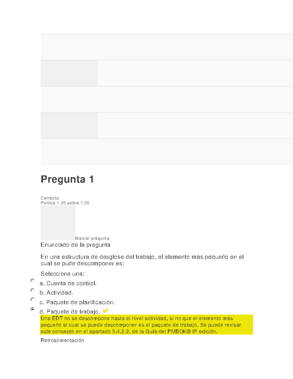 Examen C5 - Proyectos: Preguntas y Respuestas Clave PMBOK - Studocu