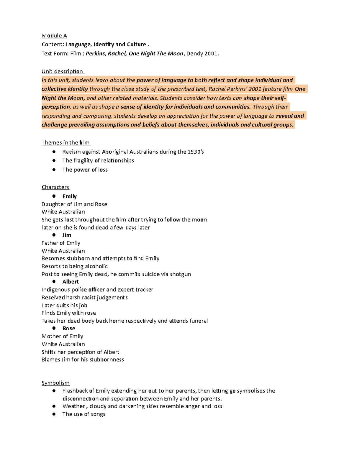 HSC Trial Notes: Language, Identity & Culture in Module A Film Study ...