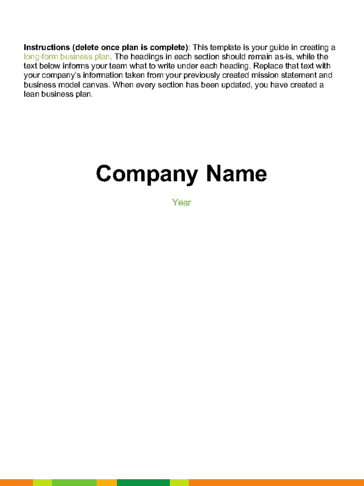 Business Plan Template for JA Canada Company (Course Code: 3) - Studocu