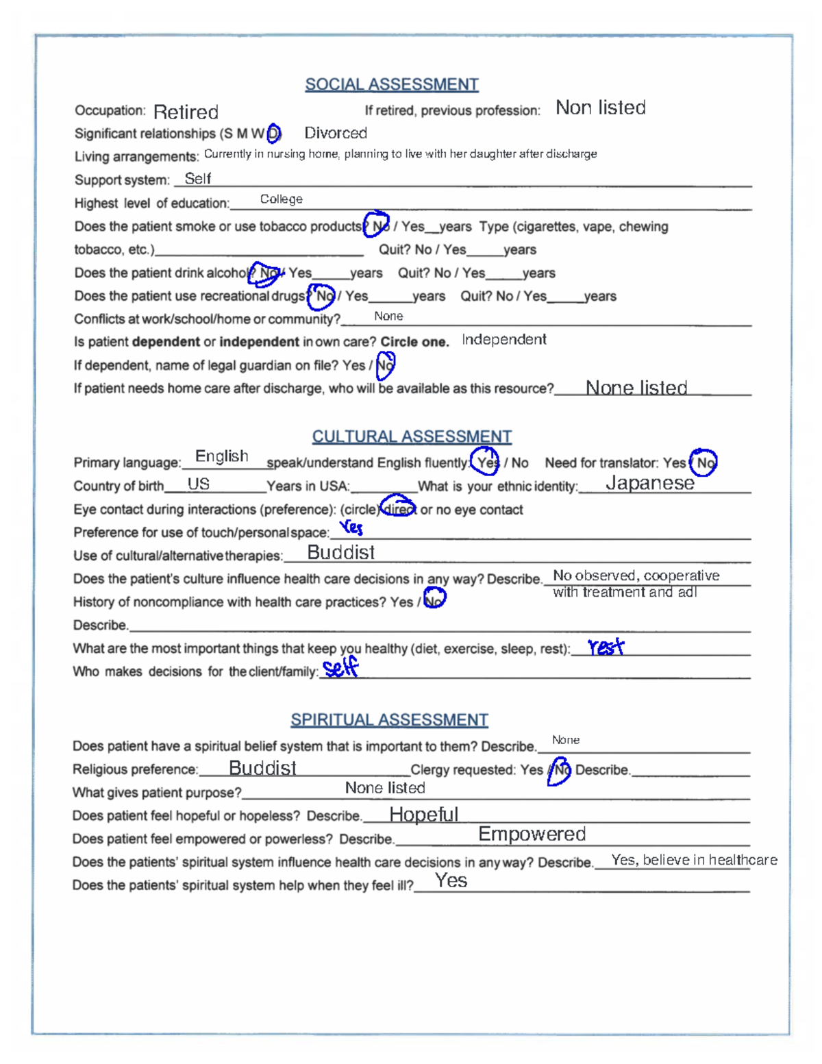 NURS 10 Week 14 Clinical Forms and Patient Assessment Analysis - Studocu