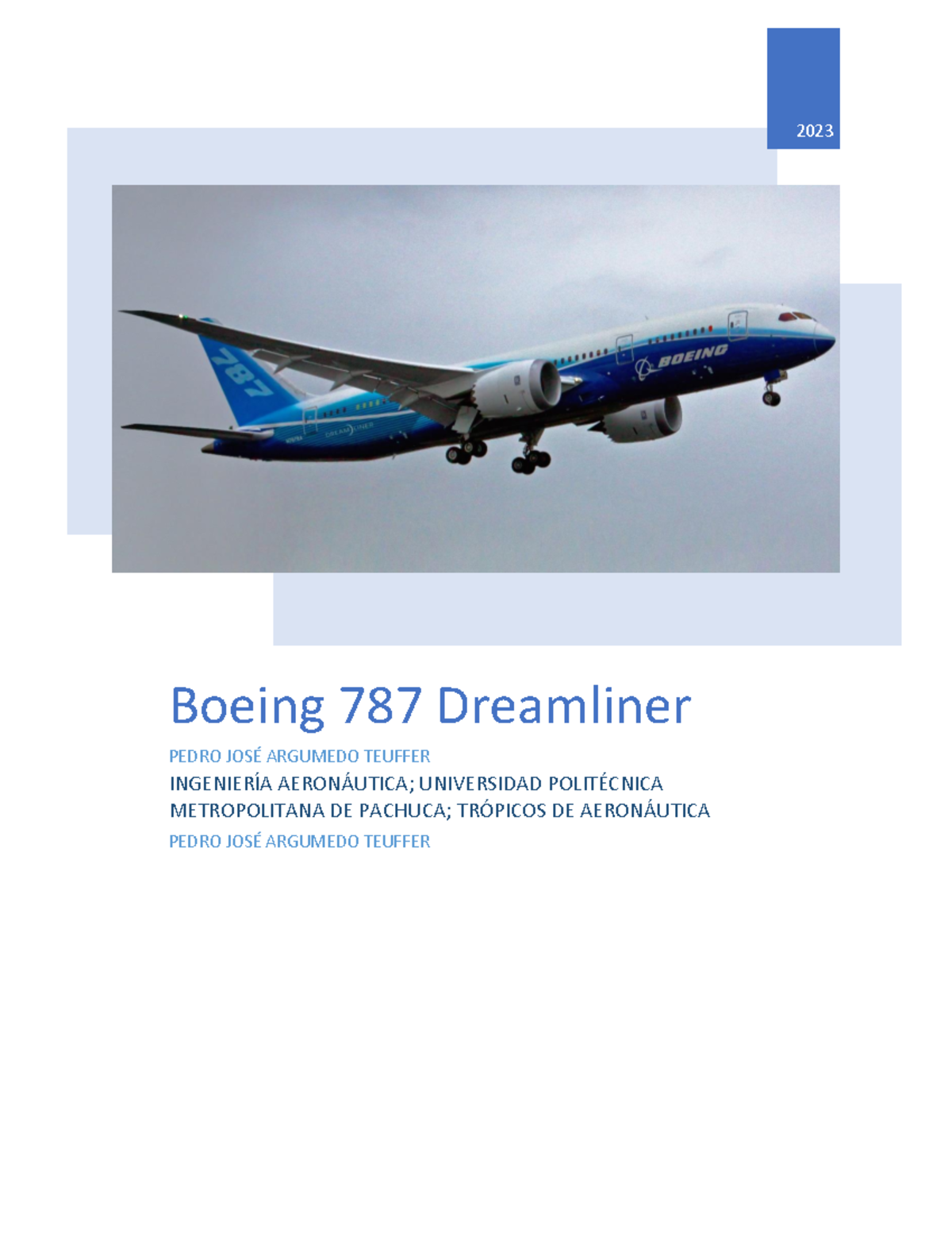 Boeing 787 Dreamliner: Análisis y Desarrollo en Solidworks - Studocu