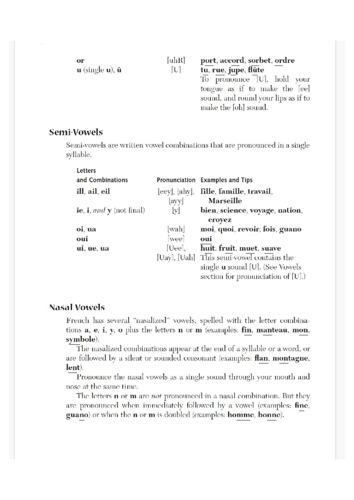 French Pronunciation Guide: 2-Semi Vowels & Nasal Vowels - Studocu