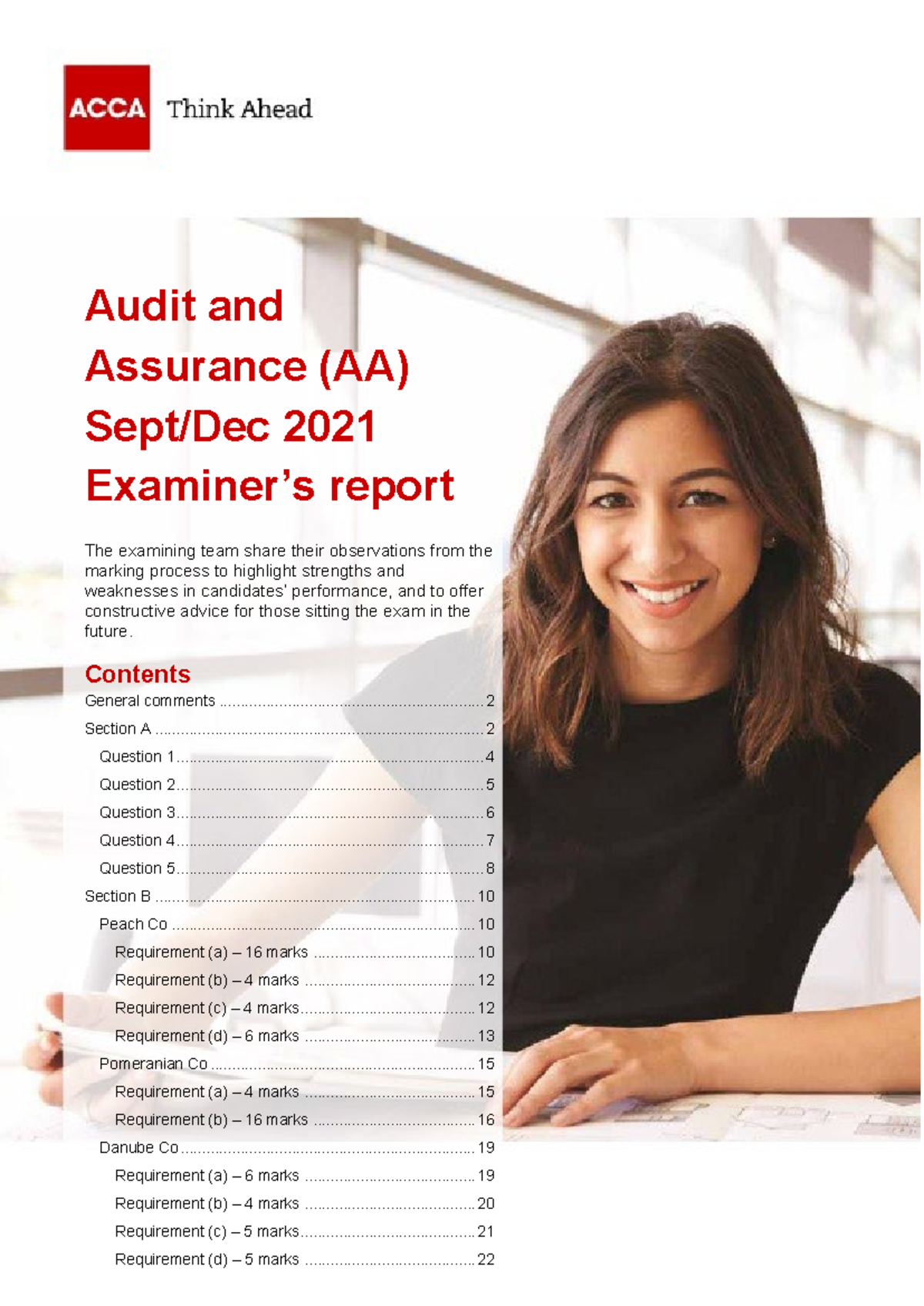 Aa sd21 examiner report - Examiner’s report – AA September/December ...