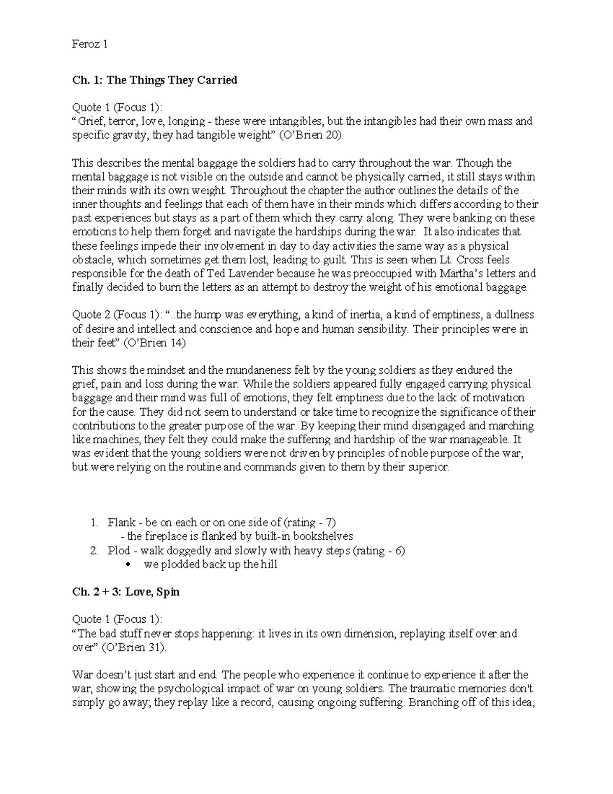TTTC Quote Log: Analyzing Emotional Baggage and Transformation in War ...