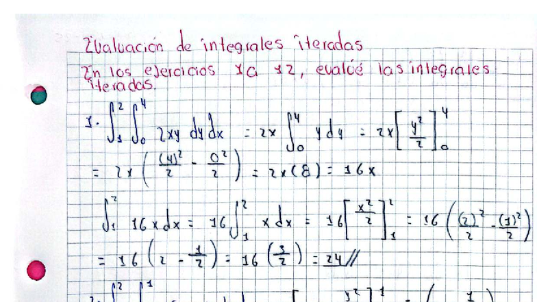 Evaluación de Integrales Iteradas - T1 U5 - Studocu
