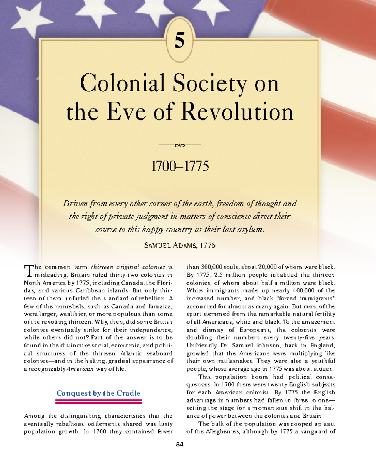 Chapter 5 colonial society on the eve of revolution - 84 5 Colonial ...
