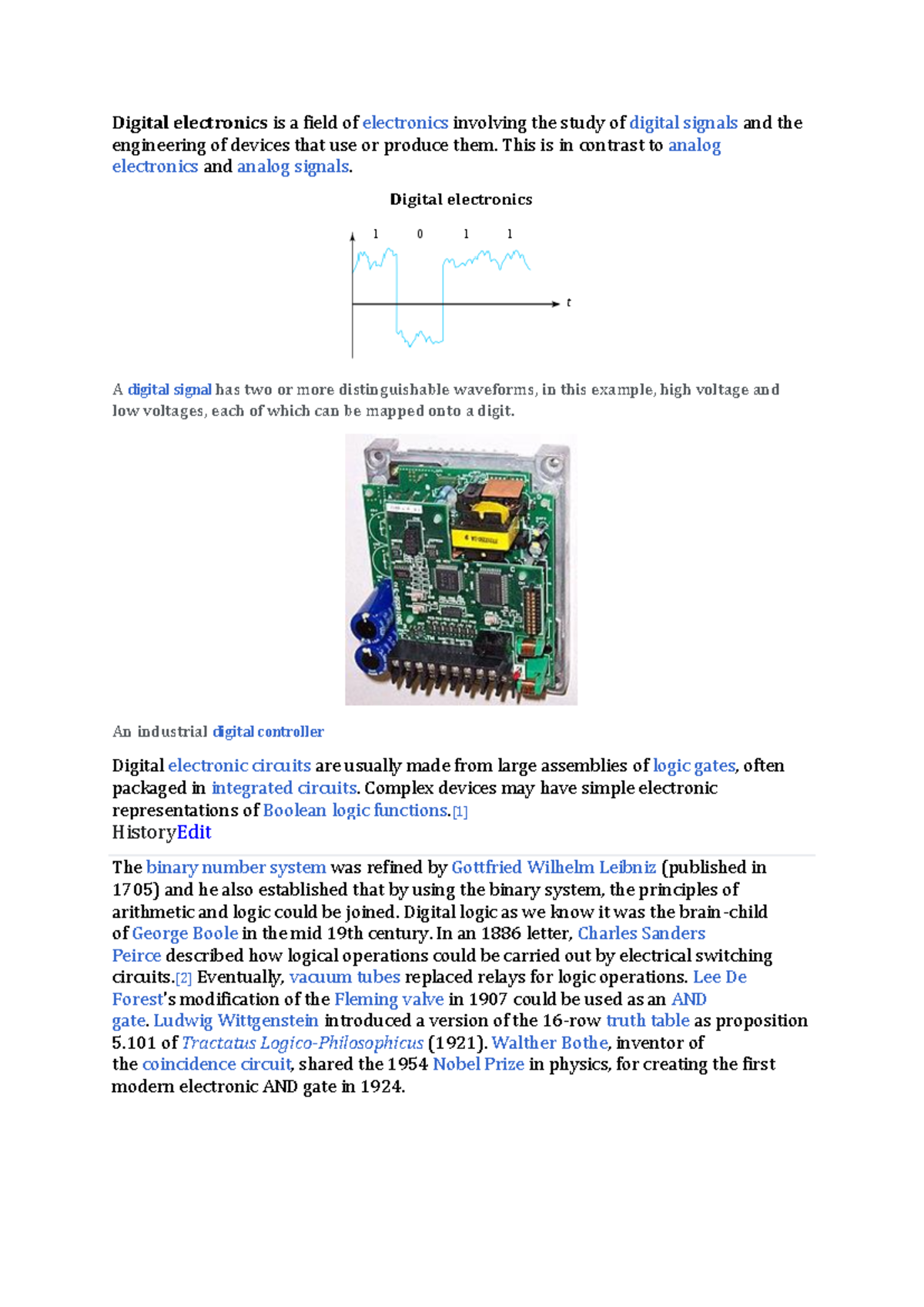 Digital electronics - please verify - Digital electronics is a field of ...