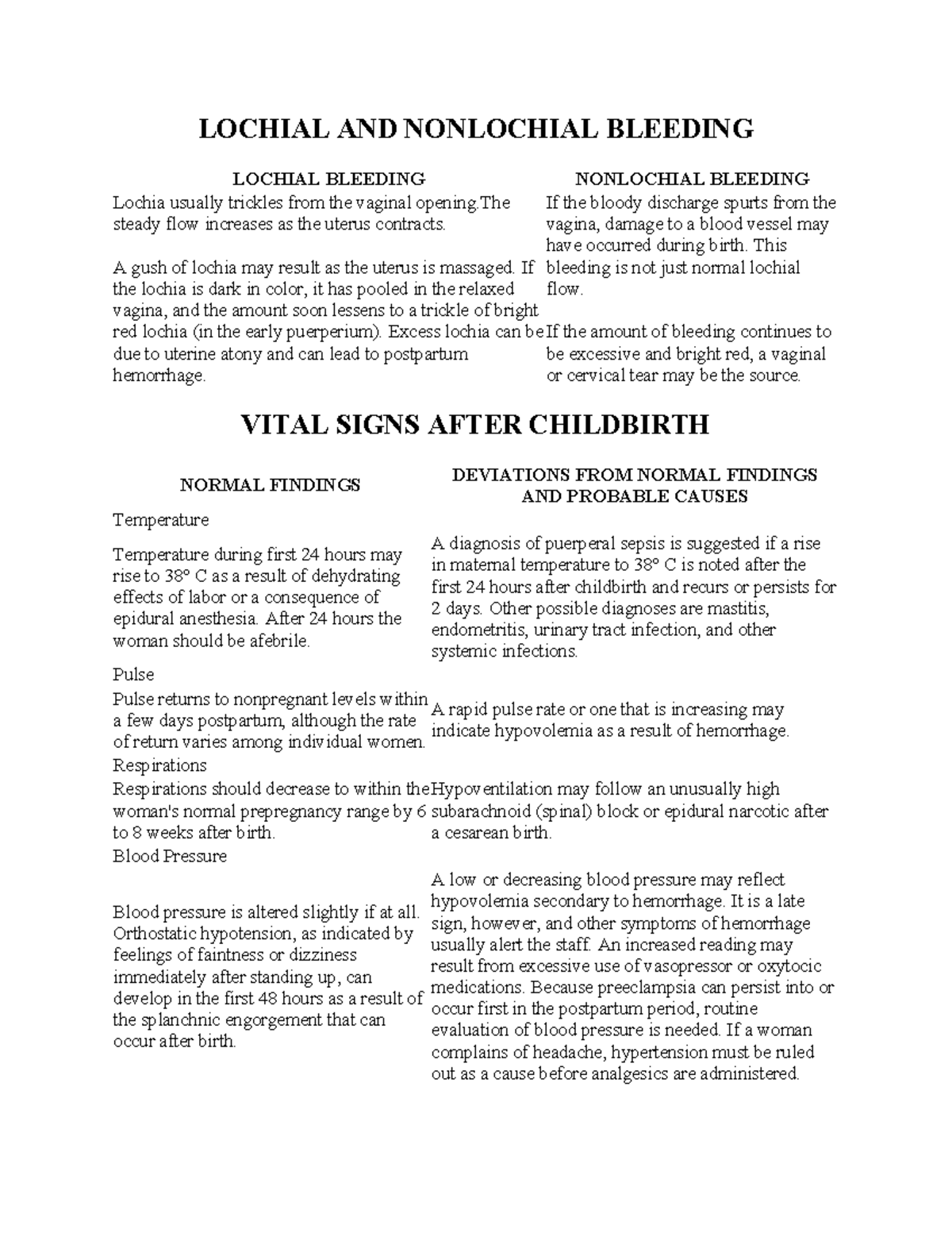 Postpartum Care & Parental Attachment Strategies: LOCHIAL Bleeding ...