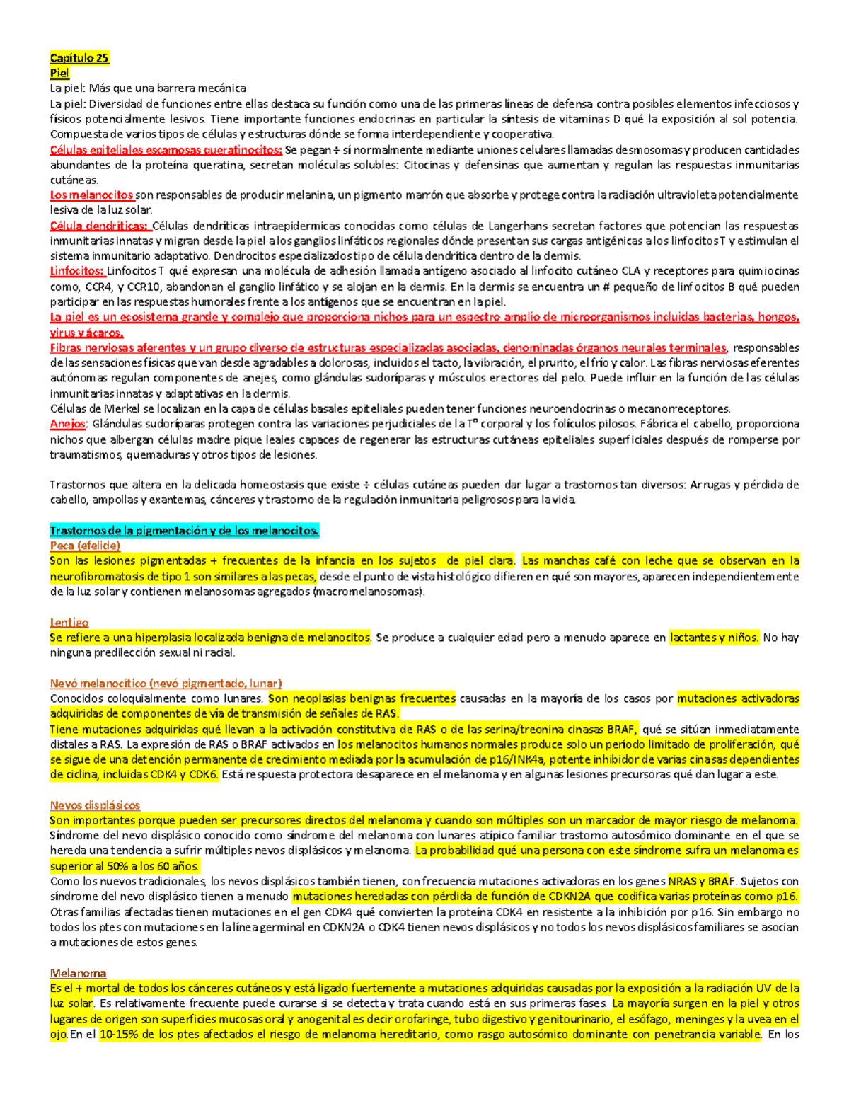 Capítulo 25 - Resumen sobre la Piel en Robbins & Cotran Patología - Studocu