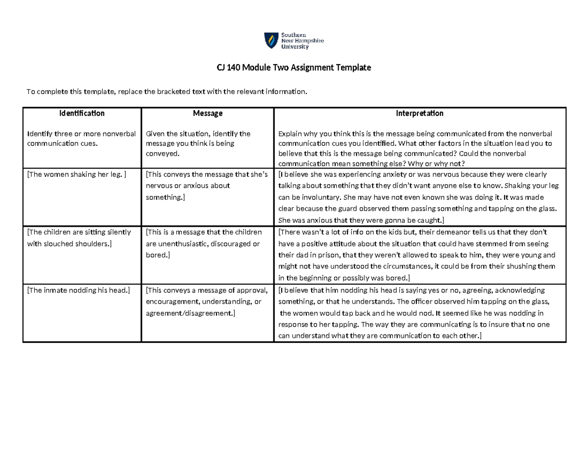 CJ 140 Module Two Assignment Template - Identification Identify three ...