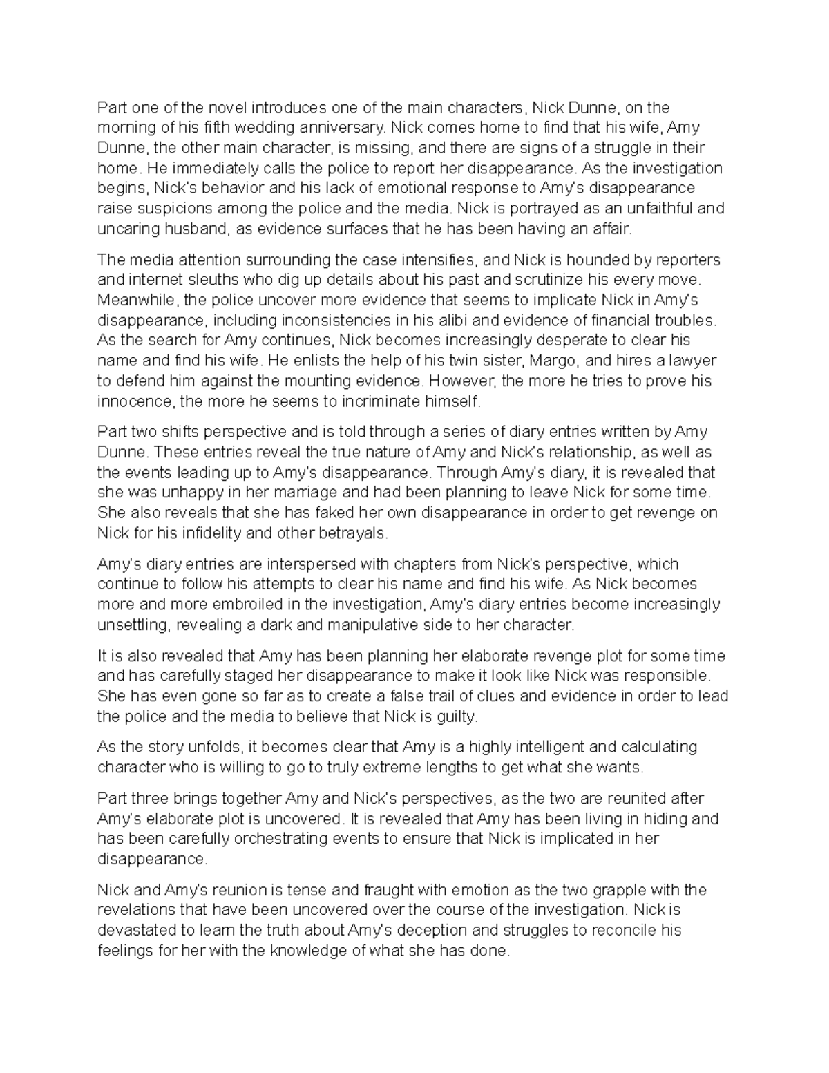 GONE GIRL Summary 01 - IT IS A STORY OF A MARRIED COUPLE - Part one of ...