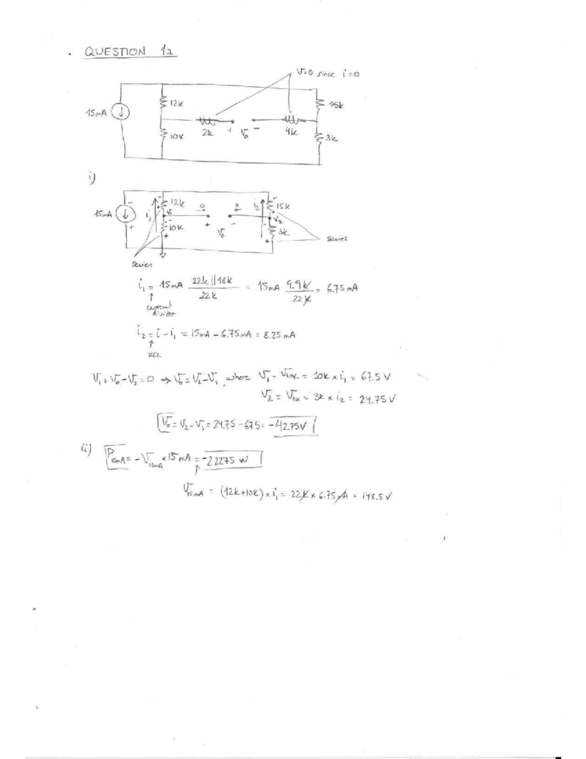 ELEC111 1 Final Exam 2023 T1 Solutions and Calculations - Studocu