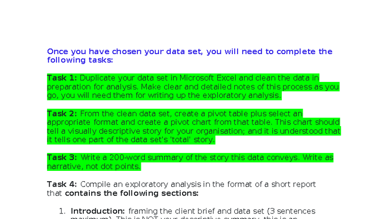 Data Cleaning & Exploratory Analysis Guide (Course Code: DATA101) - Studocu