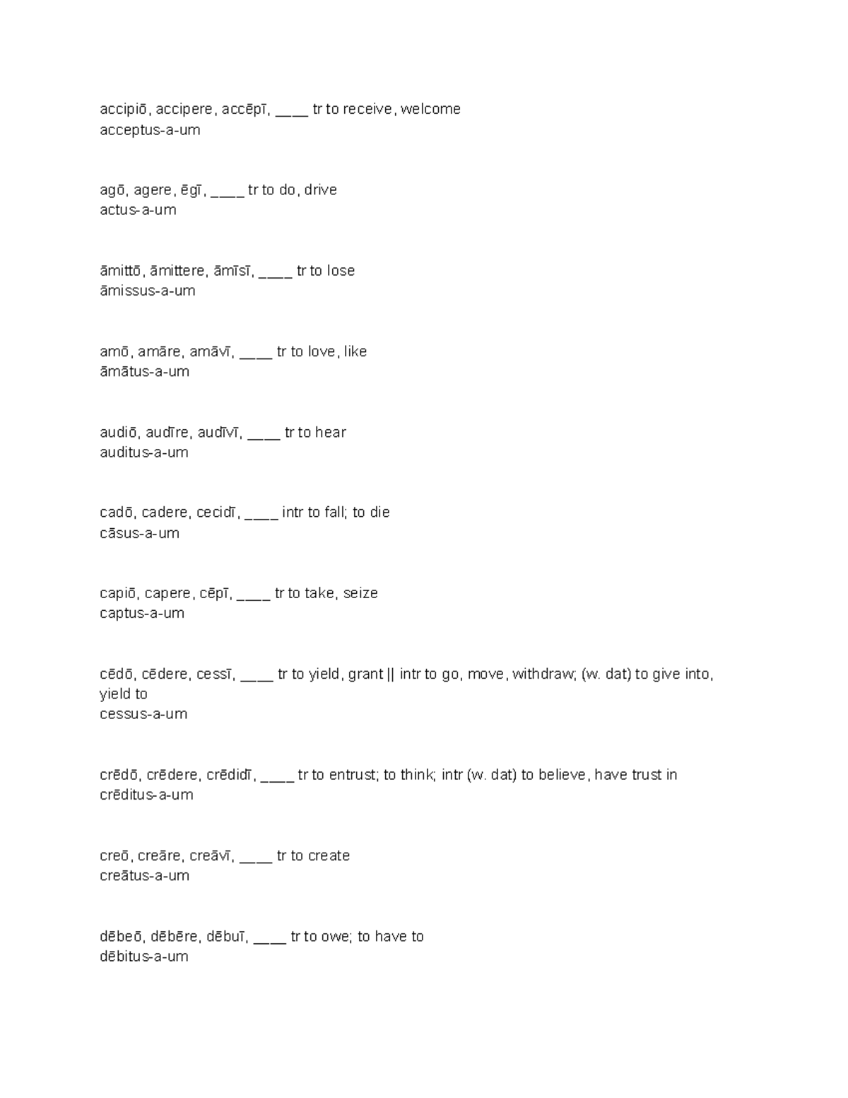 Latin Verbs and Their Meanings: A Comprehensive Guide (LAT101) - Studocu