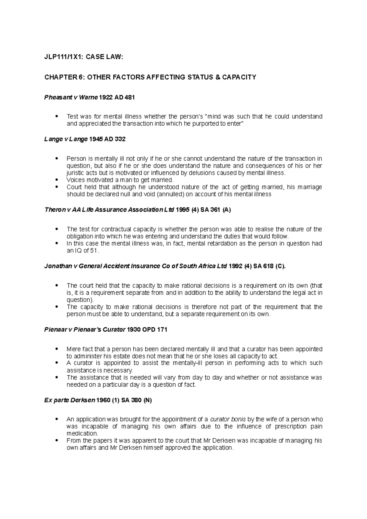 CH 7 - Lecture notes 11 - CHAPTER 7: DOMICILE 1 WHAT IS DOMICILE Legal ...