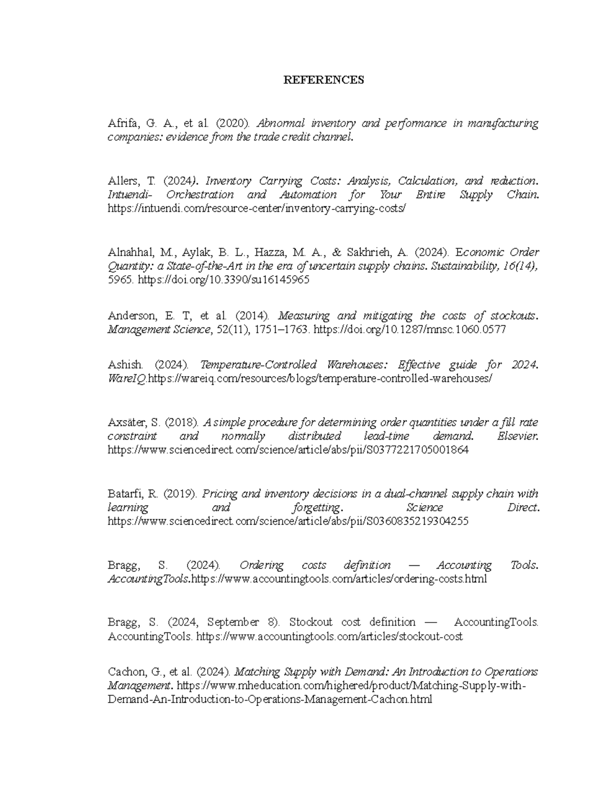 References-new - FORMAT OF REFERENCES - REFERENCES Afrifa, G. A., et al ...