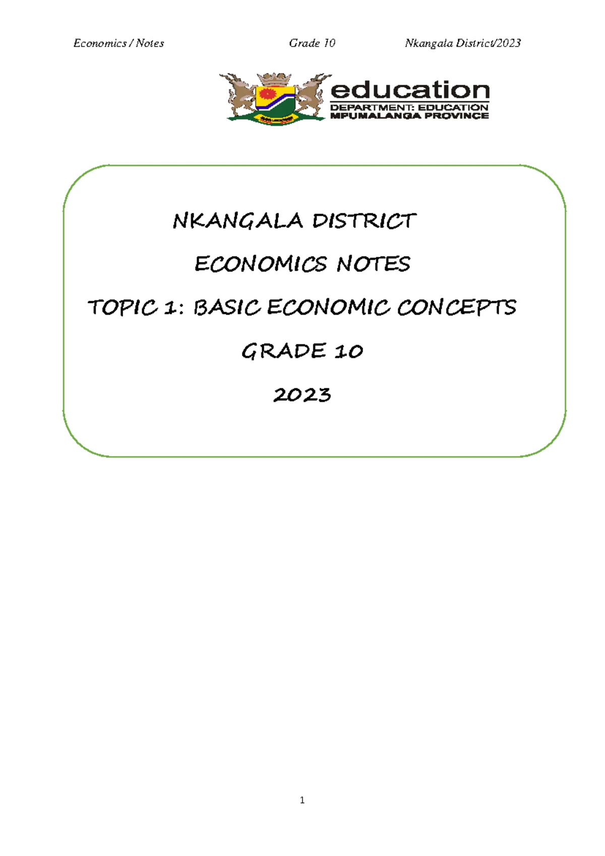 Grade 10 Economics Topic 8 - Growth, Development & Globalization Notes ...
