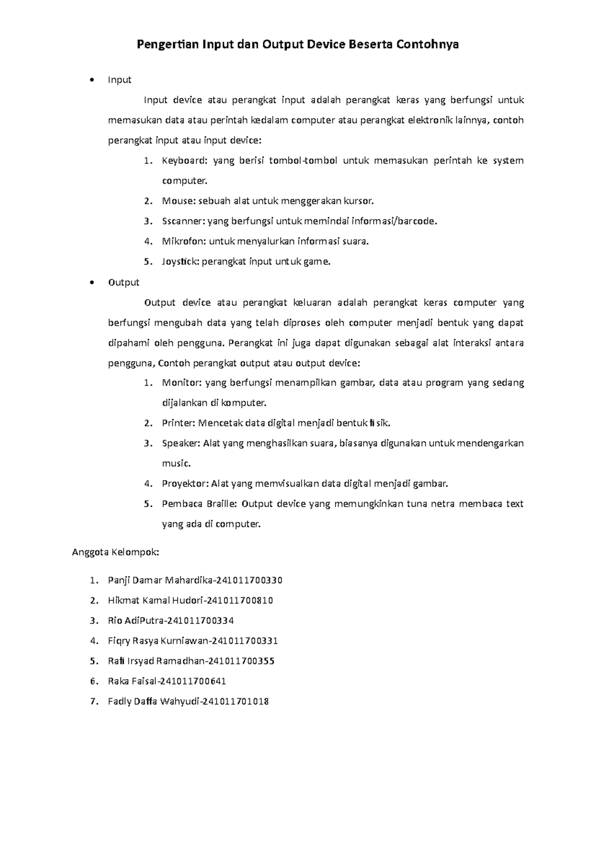 TP3 PT1 01SIFP010 - Input dan Output Device dalam Algoritma Web - Studocu