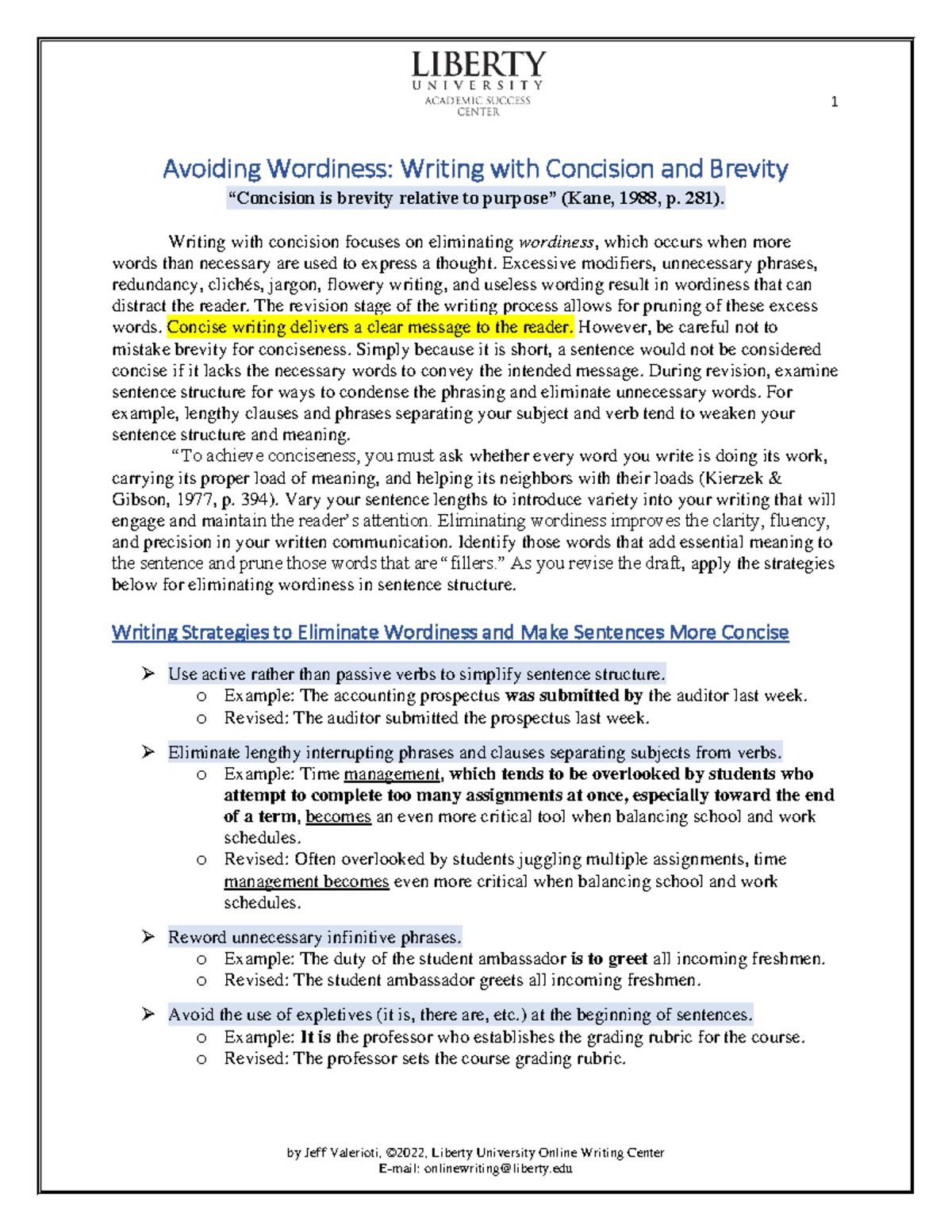 Avoiding Wordiness: Effective Strategies for Concise Writing (ENG 101 ...
