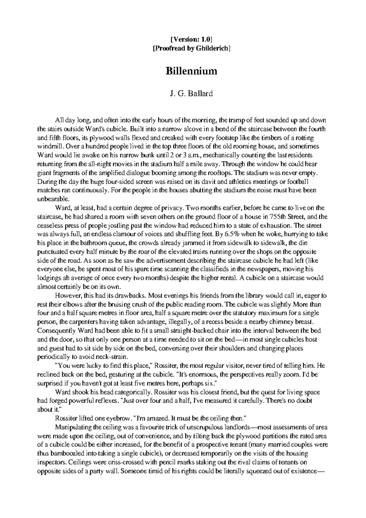 Billenium - Sci Fi short story - [Version: 1] [Proofread by Ghilderich ...
