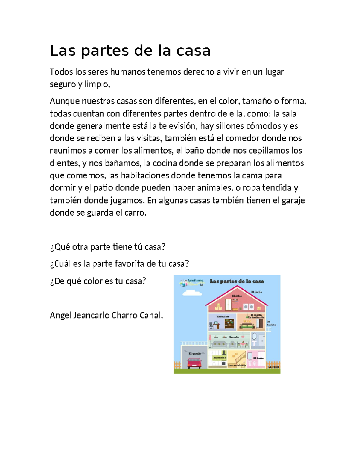 Las partes de la casa - Apuntes sobre el hogar y sus espacios - Studocu