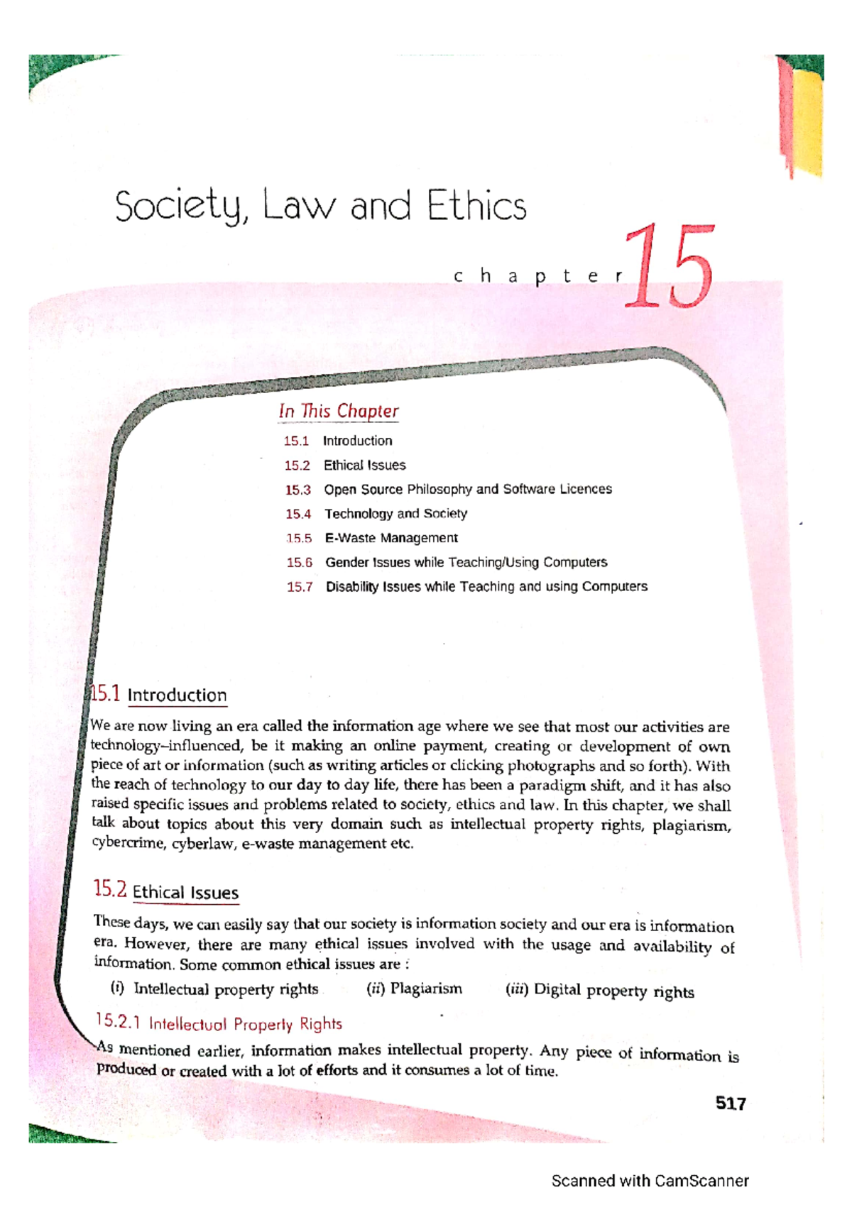 Society, law, ethics - Jiwu - Society, Law and Ethics chapter 15 In This Chapter 15 Introduction ...