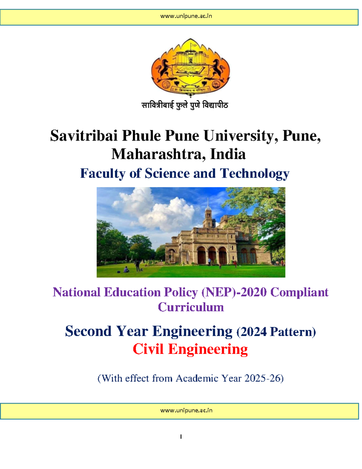 SE Civil Engineering 2024 Pattern Curriculum Overview and Course ...