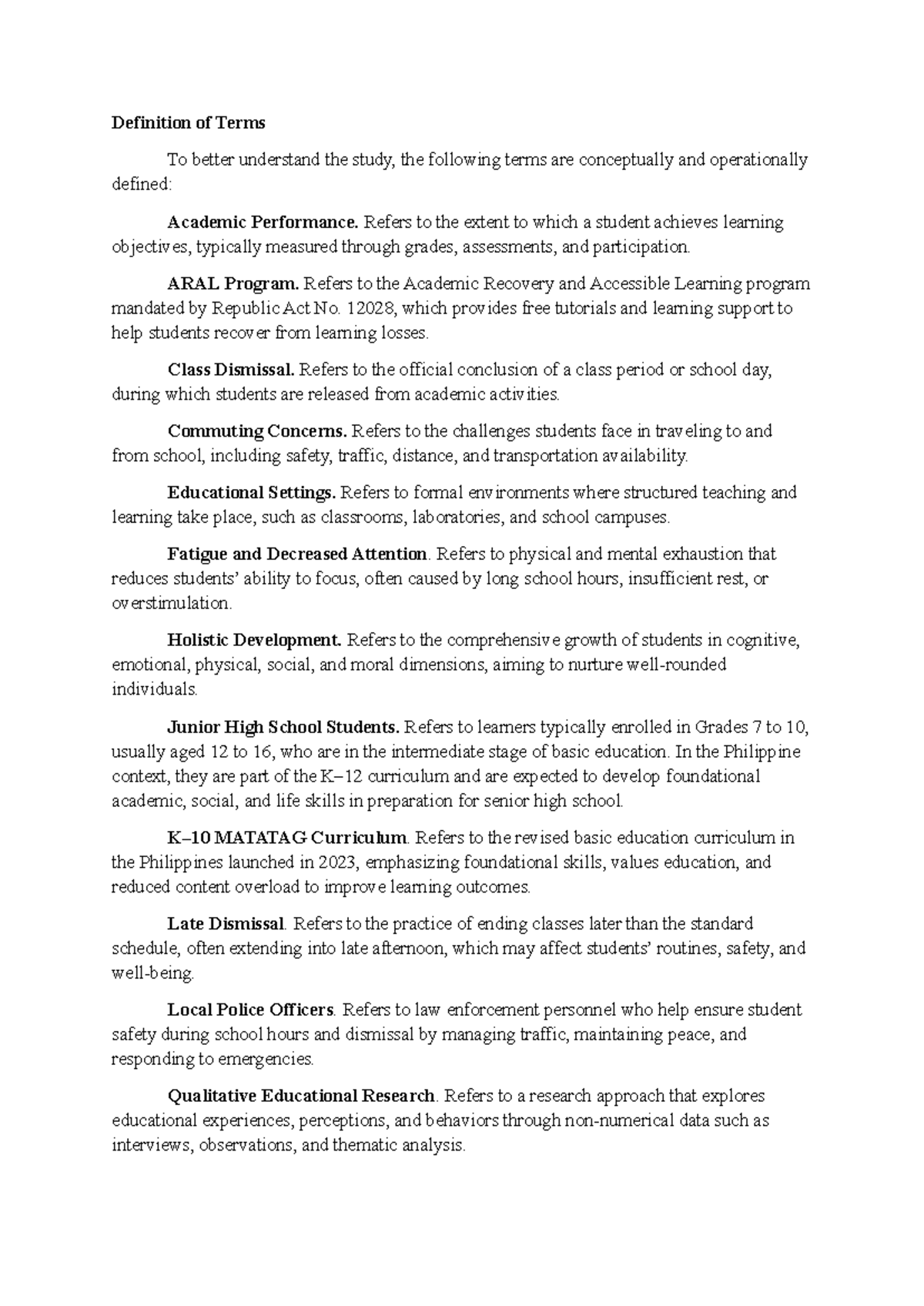 Definitions of Key Terms in Educational Contexts - Studocu