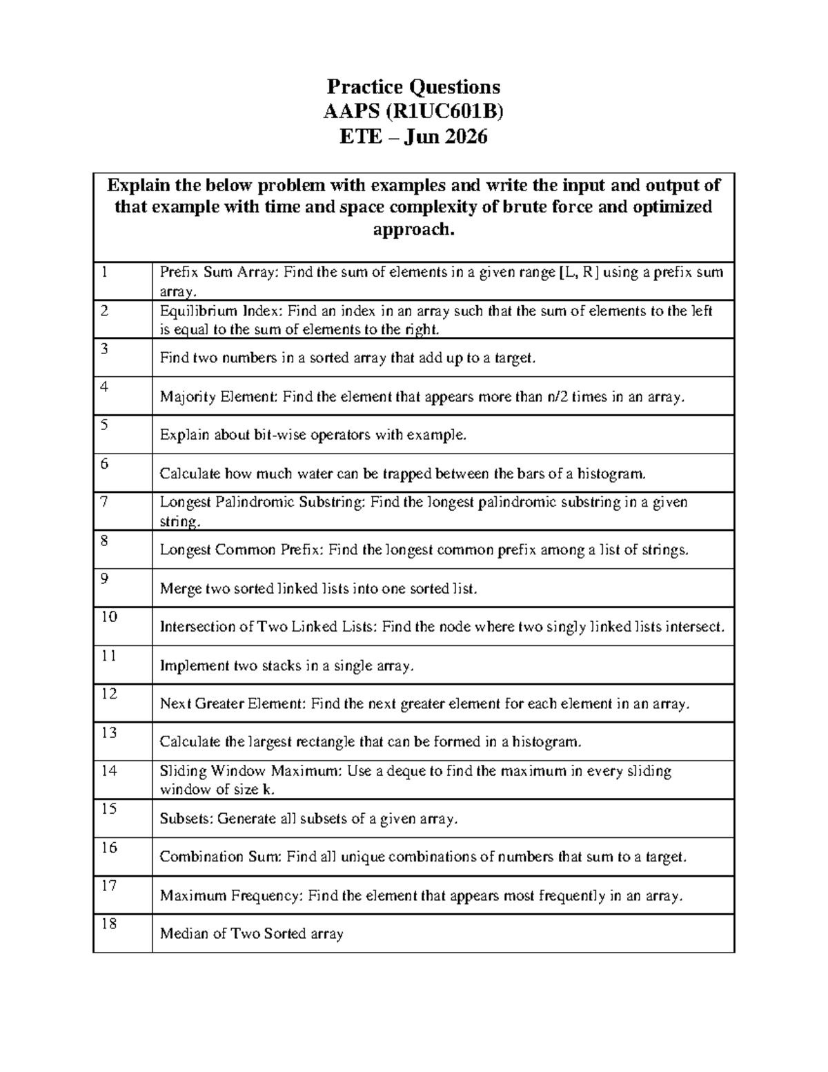 ETE Practice Questions AAPS (R1UC601B) Jun 2026 - Studocu