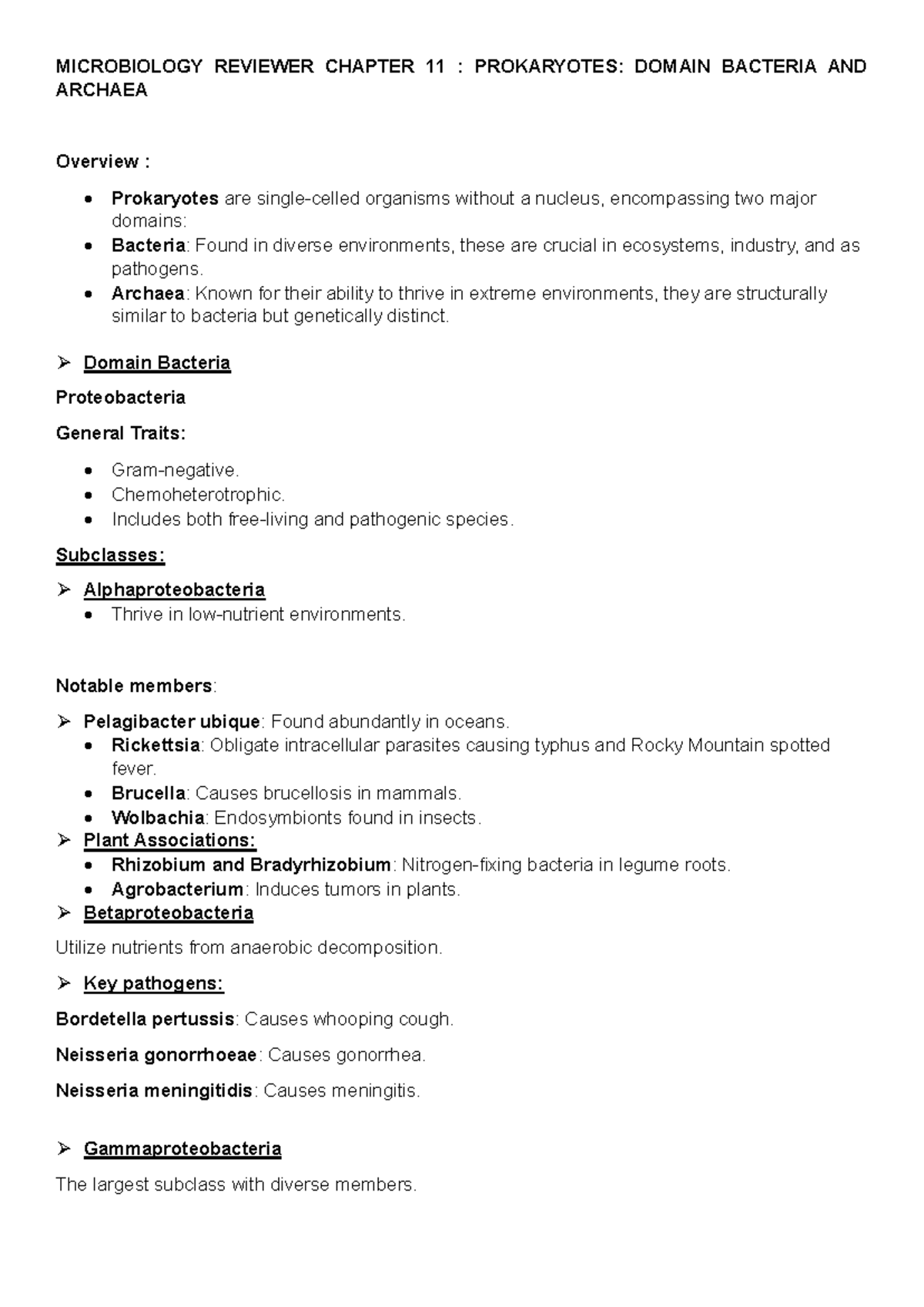 Microbiology Reviewer CH11: Prokaryotes - Bacteria & Archaea Final Exam ...