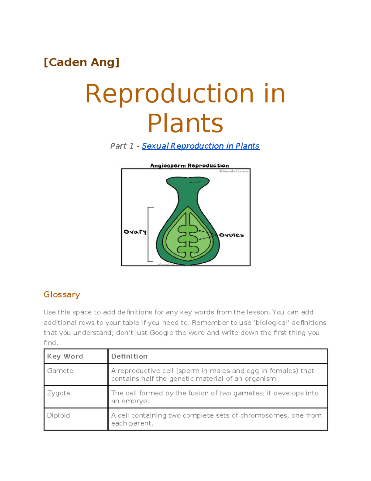 Reproduction in Plants: Pollination, Fertilization, and Germination ...
