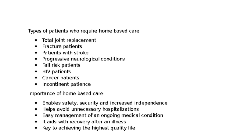 Home-Based Care for Patients: Types and Importance in Community Health ...