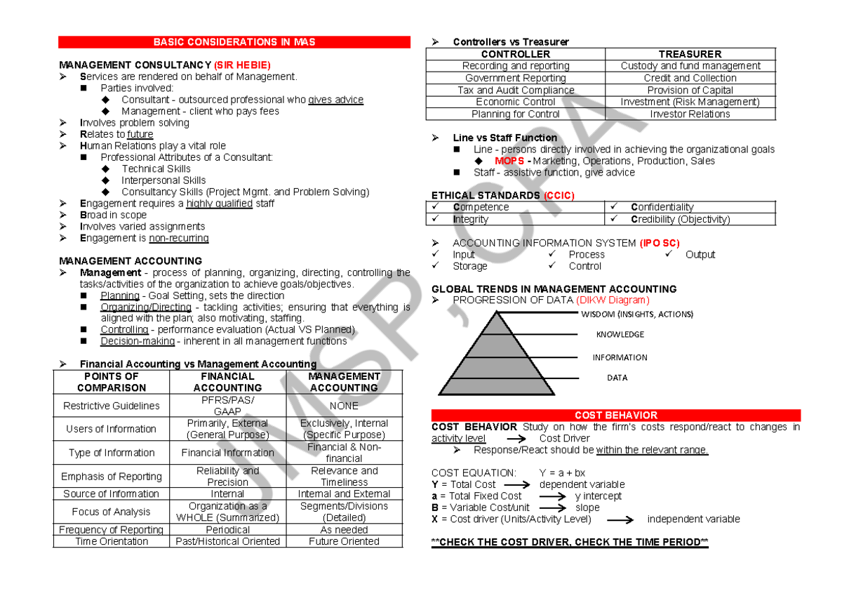 Notes-MAS - notes - BASIC CONSIDERATIONS IN MAS MANAGEMENT CONSULTANCY ...