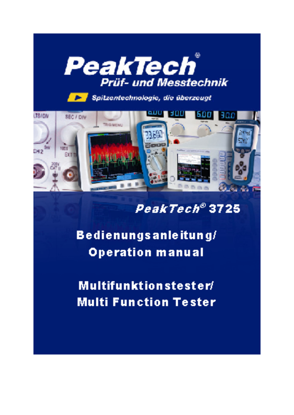 Manual for PeakTech 3725 Multi-Function Tester: Safety & Operation ...