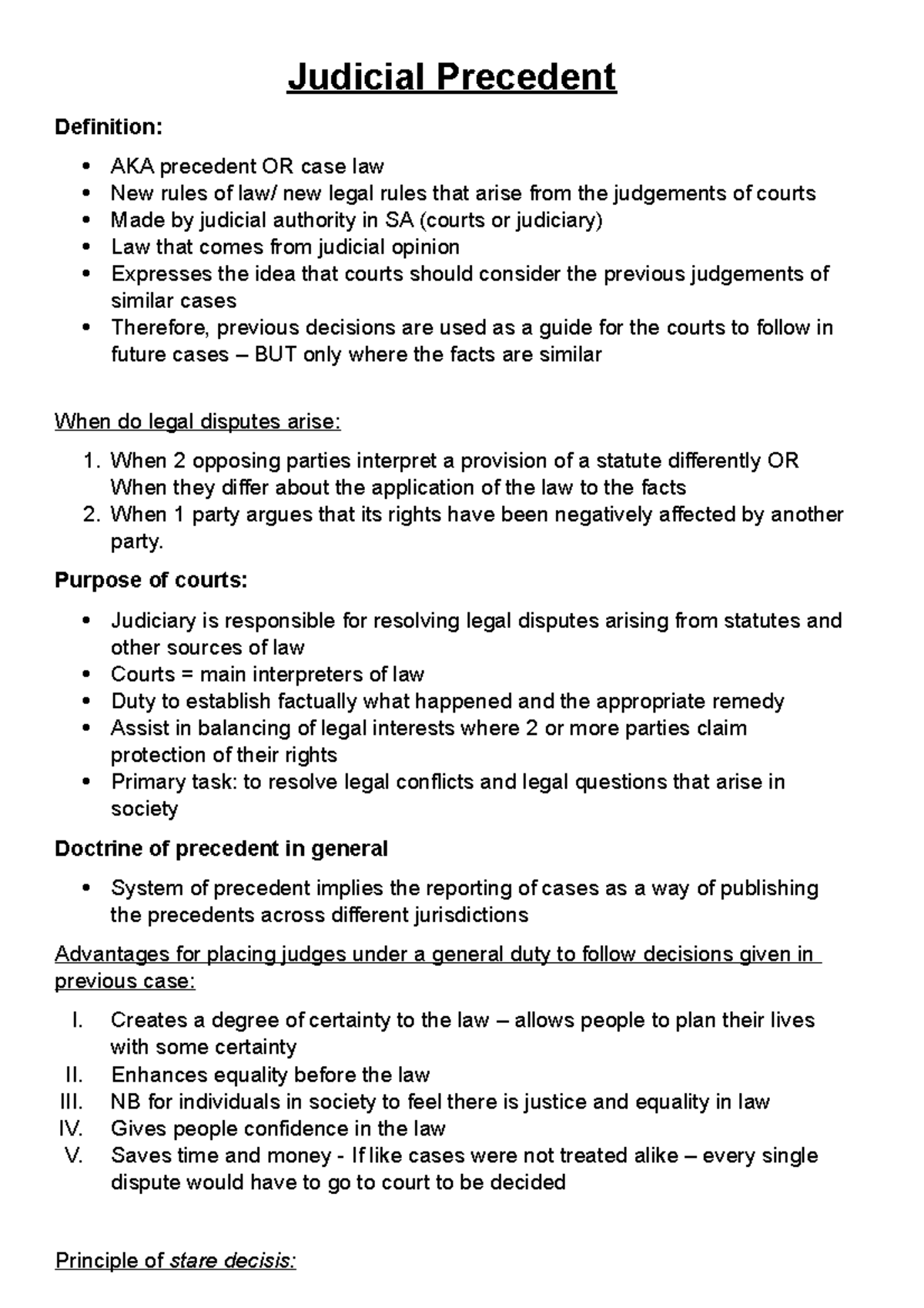 Topic 5 - Judicial Precedent - Judicial Precedent Definition: AKA ...